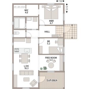 【平屋の間取り】2LDK,3LDK,4LDK/東玄関.家事動線の良い間取り | 注文住宅ヘルプナビ