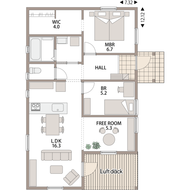 【平屋の間取り】2LDK,3LDK,4LDK/東玄関.家事動線の良い間取り | 注文住宅ヘルプナビ