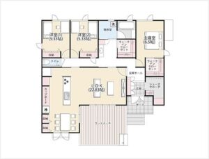 【平屋の間取り】3LDK,4LDK,5LDK/南玄関.技アリ間取りを紹介 | 注文住宅ヘルプナビ